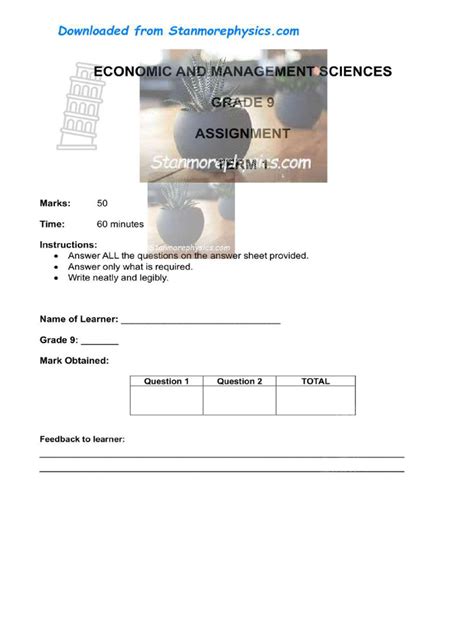 Ems Grade 9 Assignment Term 1 2021 And Memo Pdf