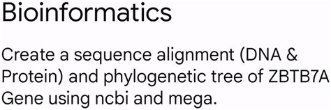 Solved Texts Bioinformatics Create A Sequence Alignment Dna Protein