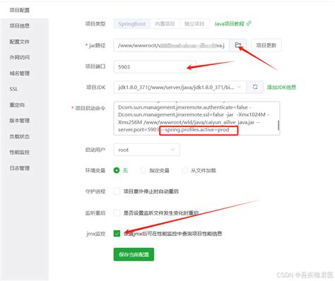 宝塔面板配置javaspringboot项目，并指定配置文件运行宝塔运行java项目 Csdn博客