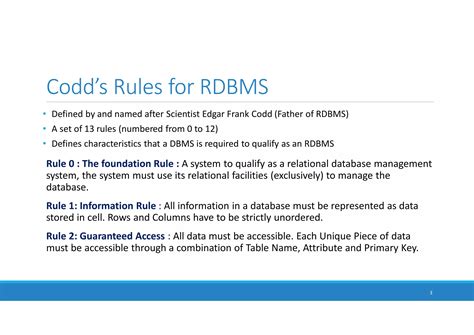 Codds Rules For Relational Database Management Systems Pdf