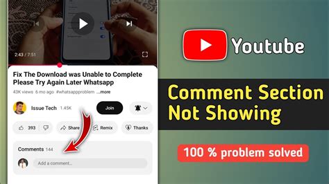 How To Fix Youtube Comment Not Showing Problem Youtube