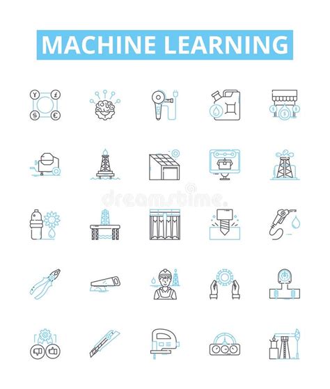 Machine Learning Vector Line Icons Set Machine Learning Artificial Intelligence Algorithm