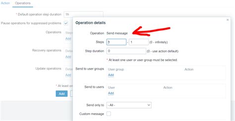 Action Operations Only Send Message Available Zabbix Forums