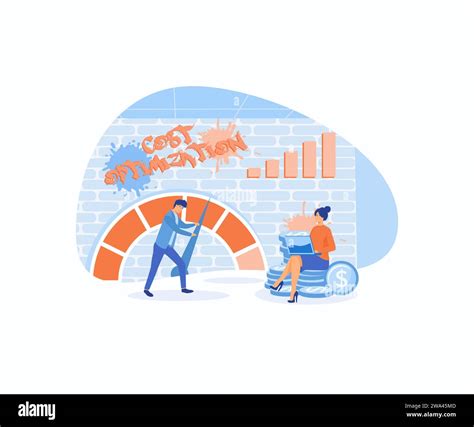 Cost Optimization Typographic Header Idea Of Cost And Income Balance Flat Vector Modern