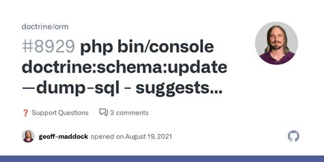 php bin console doctrine schema update dump sql suggests redundant alter · doctrine orm