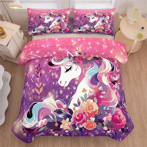 Unicorn Bedding Twin Full Queen King Size 3pcs Unicorn Bed In A Bag For