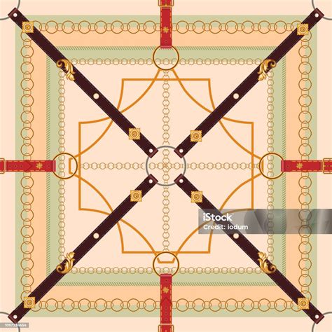 벨트와 체인 바로크 완벽 한 패턴입니다 벡터 인쇄 직물 스카프 패치 스카프에 대한 스톡 벡터 아트 및 기타 이미지 스카프