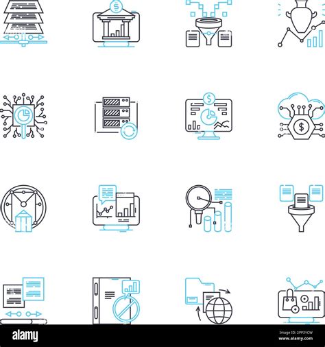 Market Estimation Linear Icons Set Forecasting Analysis Projections