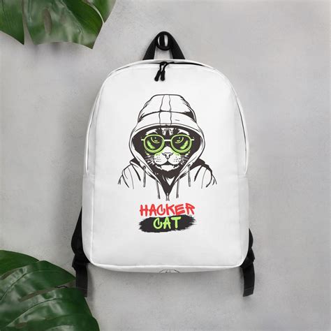 Minimalist Backpack Hacker Cat Bag Educational Supplies High