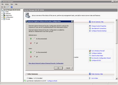 Internet Explorer Enhanced Security Configuration Is Not Enabled