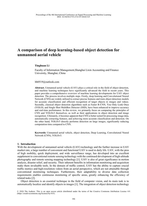 Pdf A Comparison Of Deep Learning Based Object Detection For Unmanned