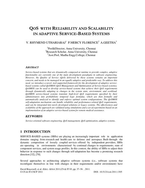 Pdf Qos With Reliability And Scalability In Adaptive Service Based