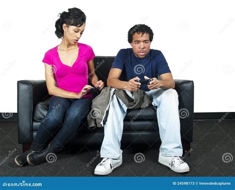 Distrusting Girlfriend Stock Image Image Of Message 24598173
