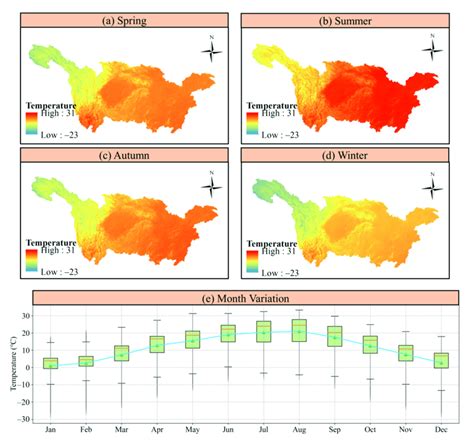 The Spatial Distributions Of Average Downscaled Temperature During Each Download Scientific