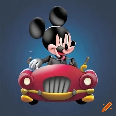 Mickey Mouse Driving A Car On Craiyon