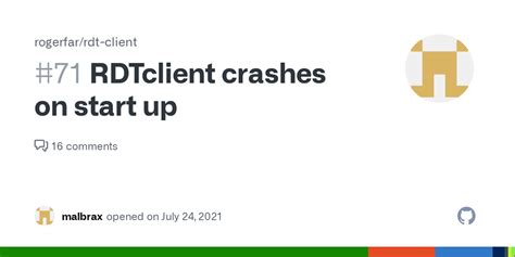 rdtclient crashes on start up · issue 71 · rogerfar rdt client · github