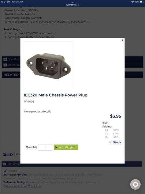 IEC Panel Mount Power Socket