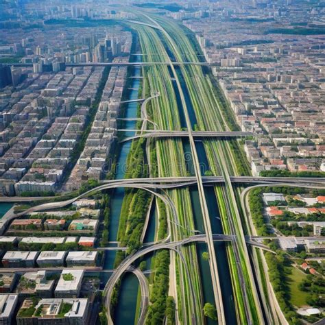 Sustainable Urban Development Generated By Ai Stock Illustration