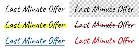 Last Minute Offer 손으로 쓴 텍스트 강조 표시 줄이 그어지고 빈 배경에 밑줄이 그어집니다 개체 그룹에 대한 스톡 벡터 아트 및 기타 이미지 Istock