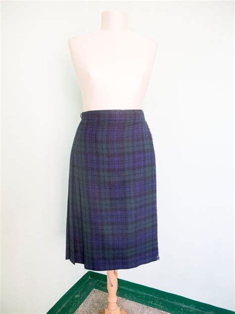 Vintage Plaid Tartan Skirt Kilt Edinburgh Woollen Mill Tartan Skirt Plaid Skirts Woolen Mills