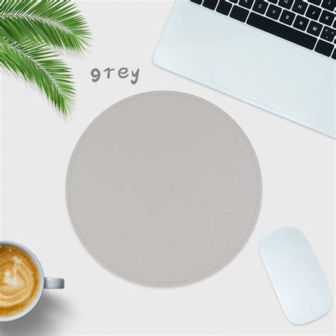 Goojodoq แผ่นรองเมาส์กลม แผ่นรองเมาส์สีทึบด้านเดียวสำหรับเล่นเกมสำนักงานระบบแผ่นรองเมาส์กันลื่น