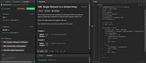Day 27 Of 100daysofcode Single Element In A Sorted Array Bhartendu Pant Posted On The Topic
