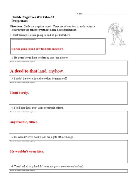Free Double Negative Worksheet Download Free Double Negative Worksheet