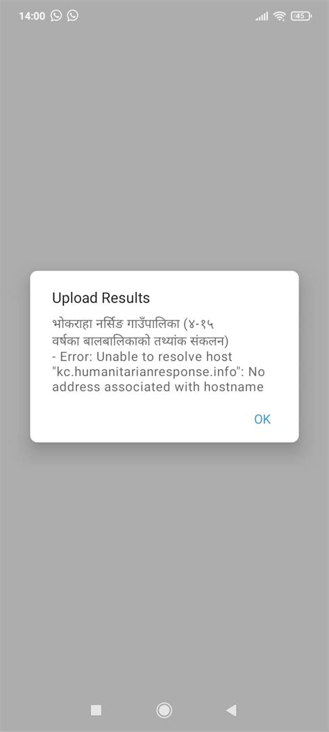 No Address Associated With Host Name Problem While Submission Of Kobo Forms Data Collection