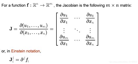 简介雅可比矩阵（jacobian） Csdn博客