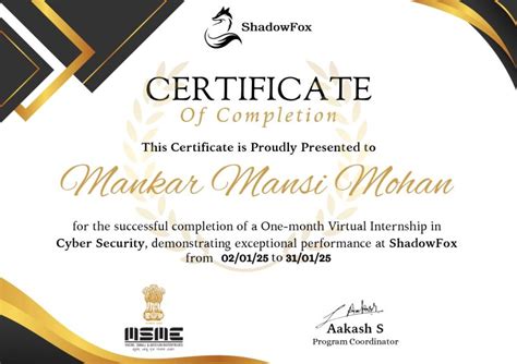Cybersecurity Ethicalhacking Cyberinternship Shadowfox Learningbydoing Mansi Mankar