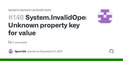 systemvalidoperationexception unknown property key for value