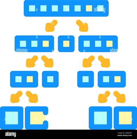 Quicksort Algorithm Color Icon Vector Illustration Stock Vector Image