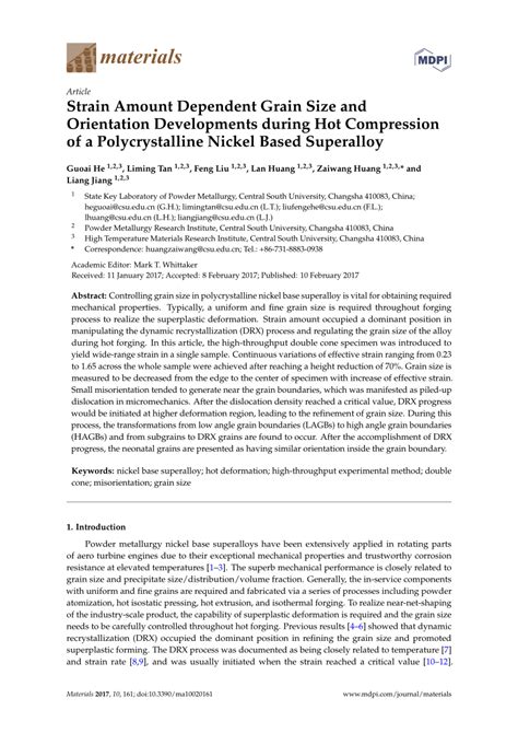 Pdf Strain Amount Dependent Grain Size And Orientation Developments