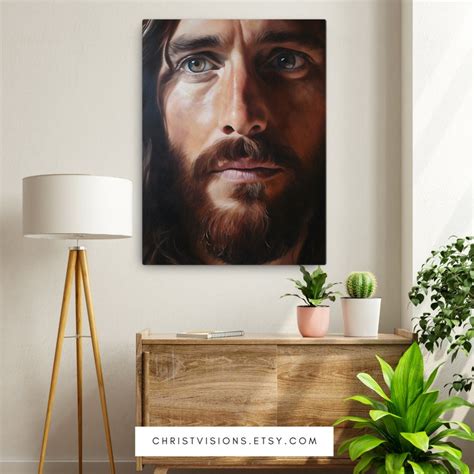Jesus Christ Portrait Art On Canvas Jesus Art Print Christ Etsy