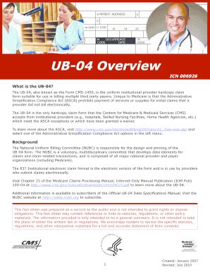 Fillable Online UB Overview UB Form Fax Email Print PdfFiller
