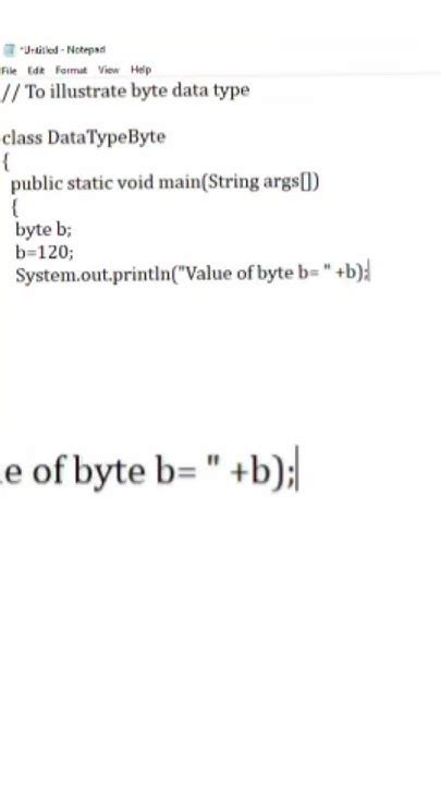 To Illustrate Byte Data Type Full Video Youtube