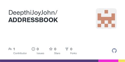 GitHub DeepthiJoyJohn ADDRESSBOOK