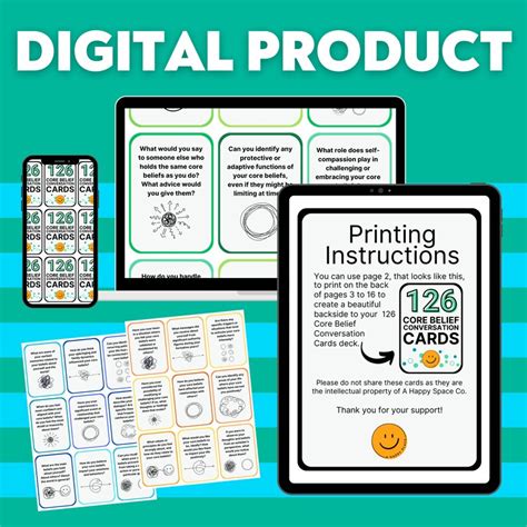 Negative Core Beliefs Worksheet Conversation Cards Cognitive Behavioral Therapy Cbt Maladaptive