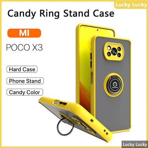 POCO X Case X PRO G GT Casing Hard Acrylic Ring Stand Casing Shock Proof Support Car Magnetic