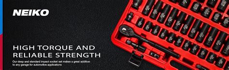Neiko 02448a 1 2 Drive Master Impact Socket Set 65 Piece Standard Sae 3 8 1 1 4 And Metric