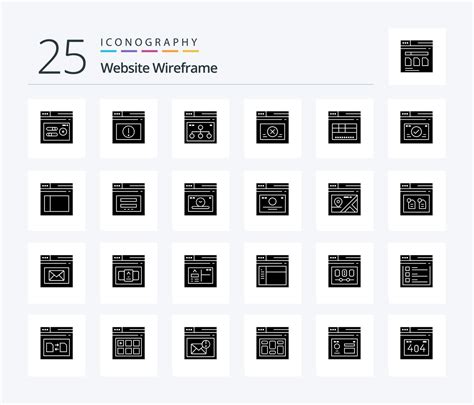 Website Wireframe 25 Solid Glyph Icon Pack Including Page Web Internet Secure Share 19202503