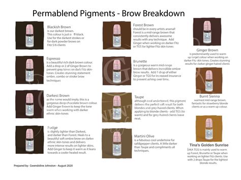 Permablend Pigments Colour Guide For Eyebrows Permanent Makeup By Gwendoline Permablend Pigments Colour Guide For Eyebrows Permanent Makeup By Gwendoline