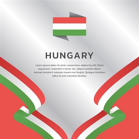 헝가리 국기 템플릿의 그림 프리미엄 벡터
