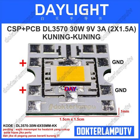 Jual LED CSP PCB KUNING GOLD 30W 3570 9V UNTUK PROYEKTOR PROJEK LED DIY 3570 Shopee Indonesia