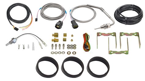 Glowshift Gauges Black 7 Color 3 Gauge Diesel Set 60 Psi Boost 1500° F Exhaust Gas