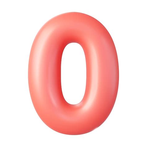Premium Vector | 3d Number 0 Zero Number sign red color