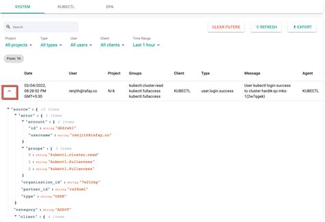 product security audit logs rafay product documentation