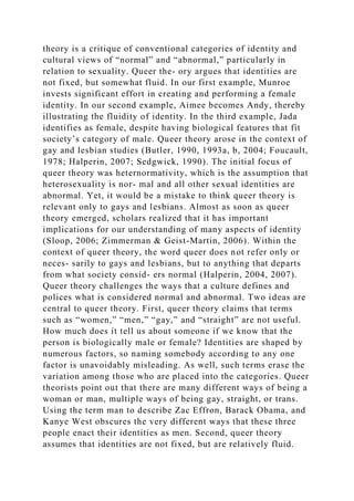 Notes From Class Sex VS Gender Sex Biology Gender S Docx