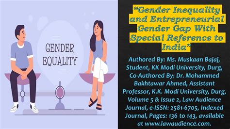 Gender Inequality And Entrepreneurial Gender Gap With Special Reference
