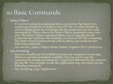 Windows Power Shell Basics Ppt